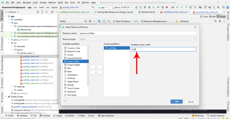 Support different screen sizes in Android Example