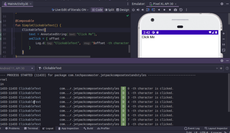 Clickable Text in Jetpack Compose - Techpass Master